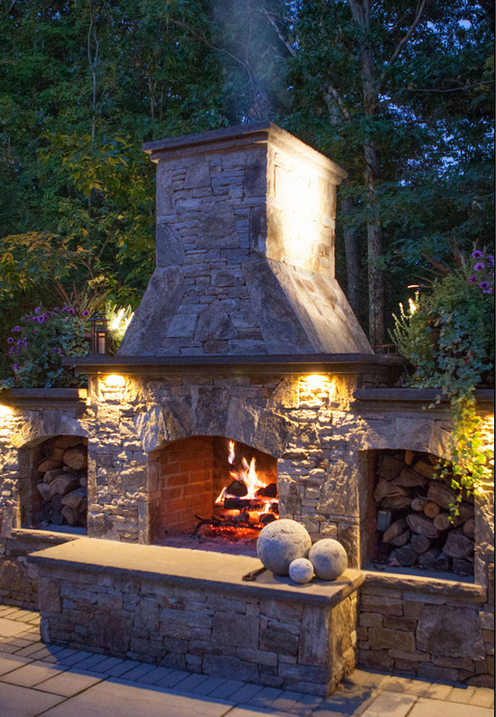 Outdoor Fireplace - Traditional - Patio - Boston - by StoneFire Outdoor ...