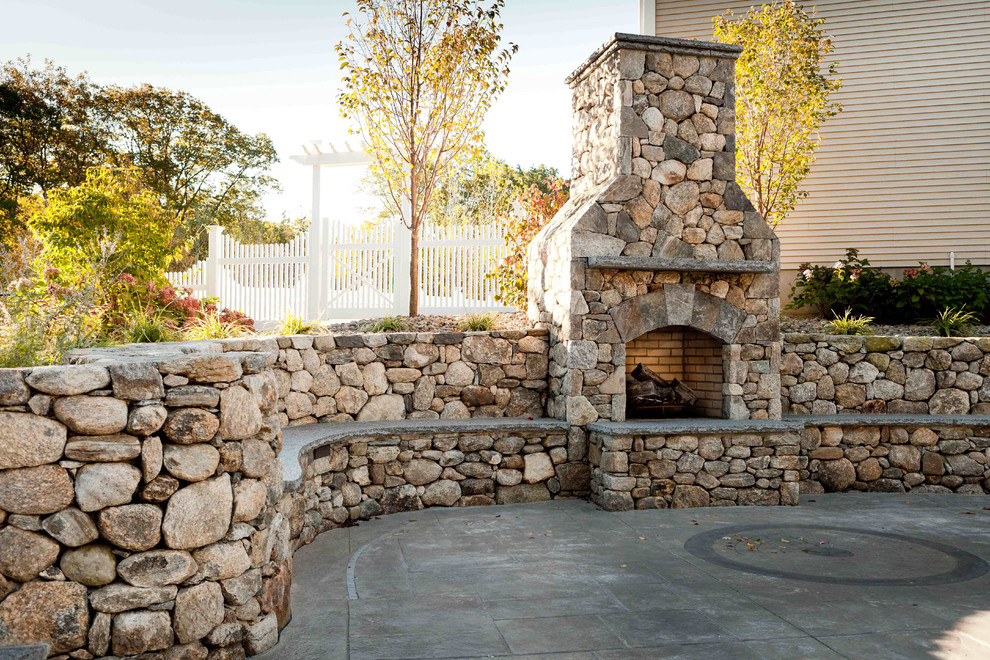 Outdoor Fireplace - Rustic - Patio - Boston - by StoneFire Outdoor ...