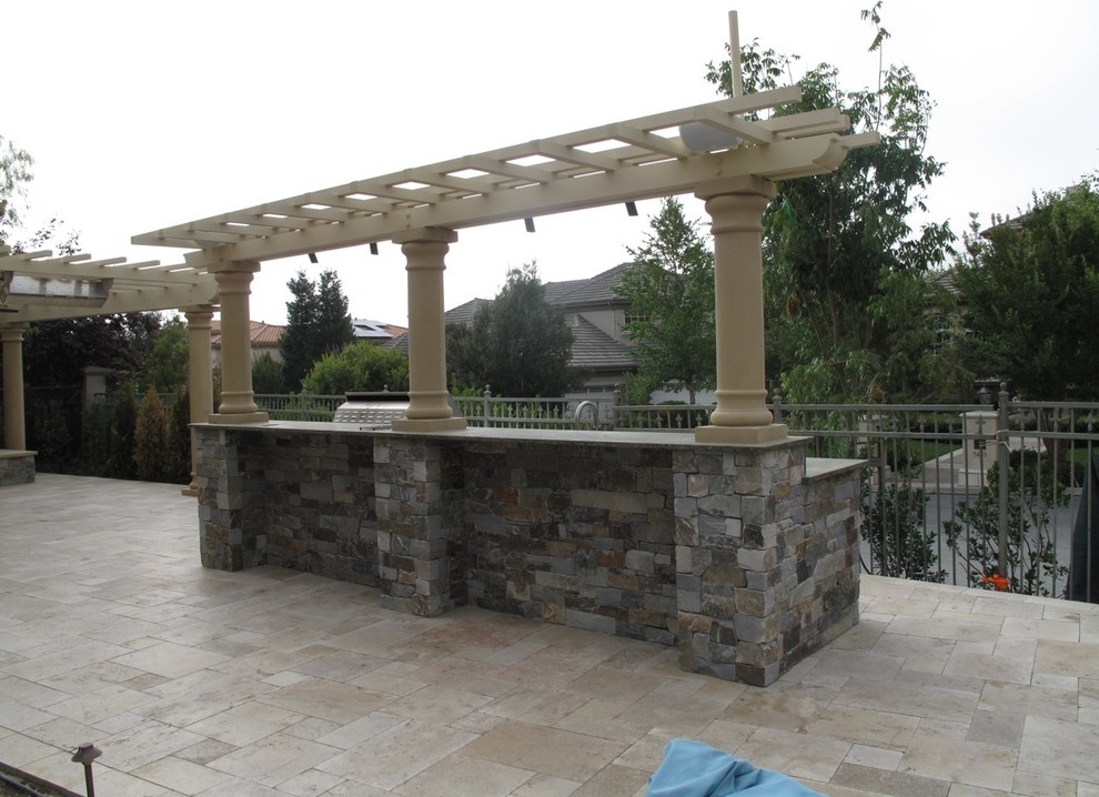 Outdoor grill with custom arbor - Traditional - Patio - San Francisco ...