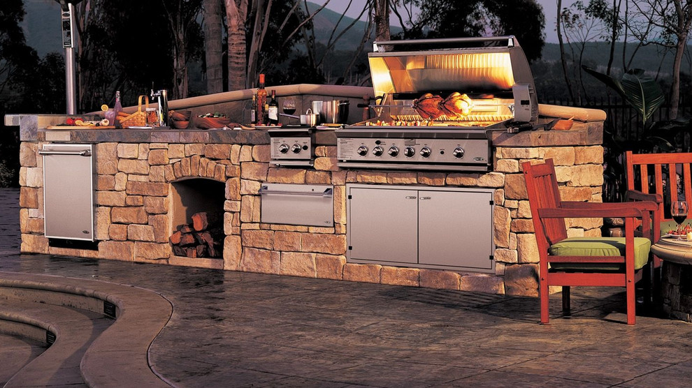 Outdoor Kitchen & BBQ Island - Craftsman - Patio - by Brick Block ...