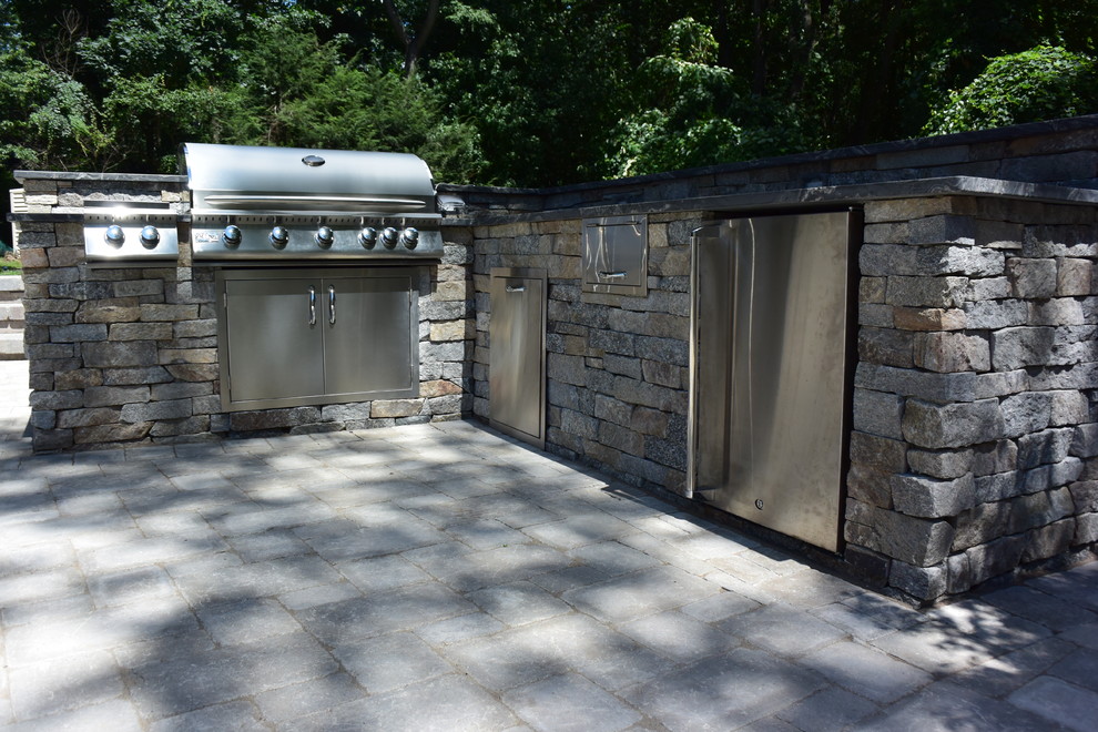 Outdoor Kitchen & Pool Deck - Transitional - Patio - New York - by ...