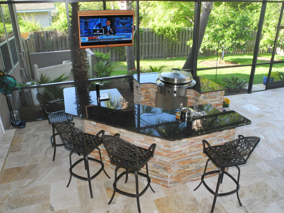 Outdoor Kitchen Featuring an Evo Cooktop - Transitional - Patio ...