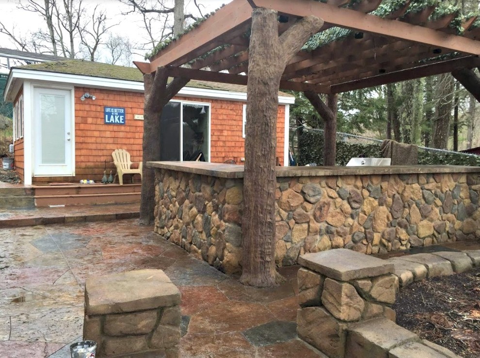 Outdoor Kitchen Installations - Rustic - Patio - Boston - by Jack Hill ...