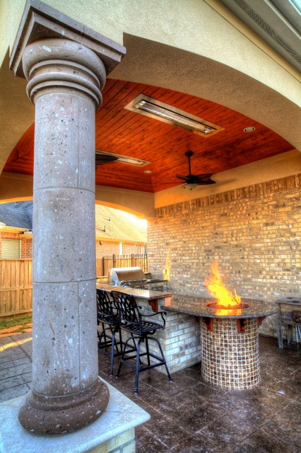 Outdoor Kitchen with fire feature - Patio - Houston - by Absolutely ...