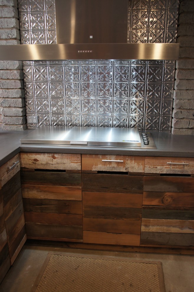 Outdoor Kitchen with Polished Concrete bench tops and Reclaimed Timber ...