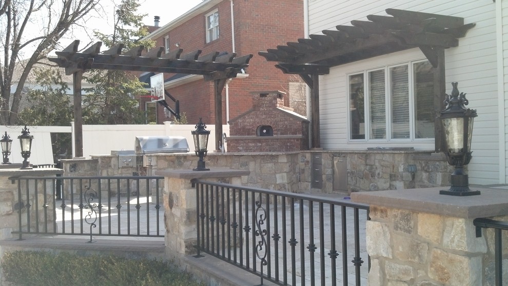 Outdoor Kitchen with Raised Pation Design Installation - Traditional - Patio - New York - by ...