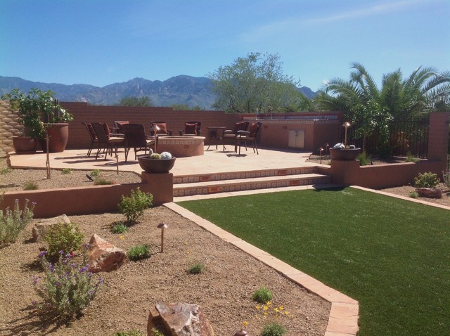 Tucson Home Backyard Design PrideauxDesign Modern Landscape Design