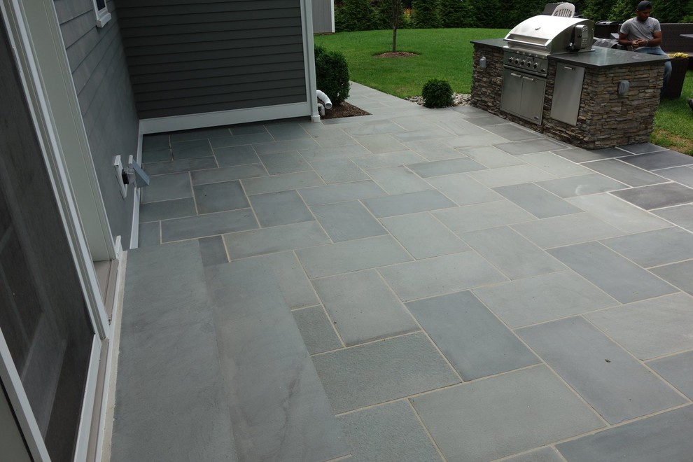 Outdoor Living Space - Bluestone Patio, Kitchen, Fire Pit ...
