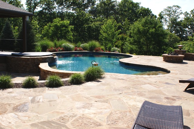 Outdoor Patio, Firepit, Overhead Stucture - Traditional - Patio ...