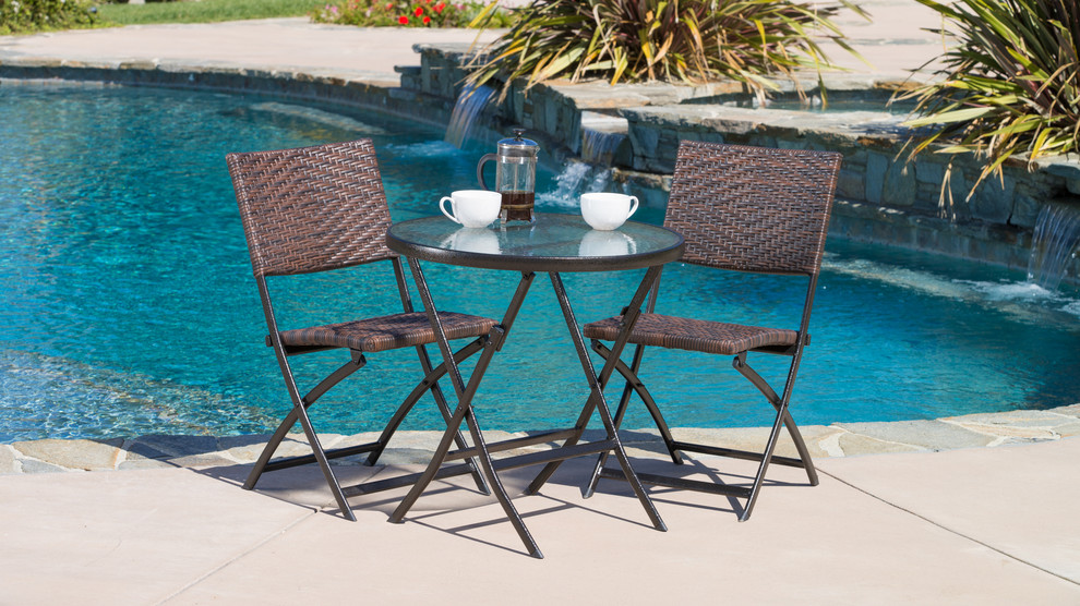 Outdoor Poolscape Featuring Bistro Set - Contemporary - Patio - Los ...