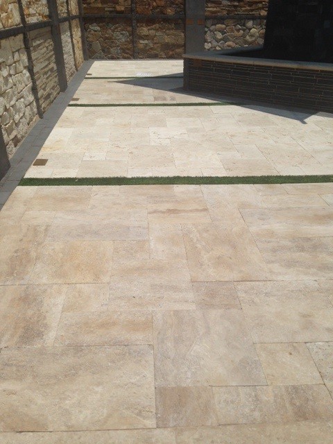 Outdoor Showroom Travertine Paver Display - Traditional - Patio ...