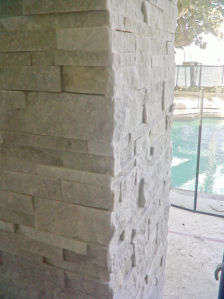 Pillars with Everest Format Natural Stone Panels - Modern - Patio ...