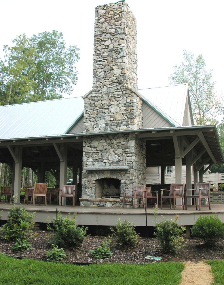 Outdoor Stone Fireplace - Rustic - Patio - Atlanta - by Daco Stone | Houzz