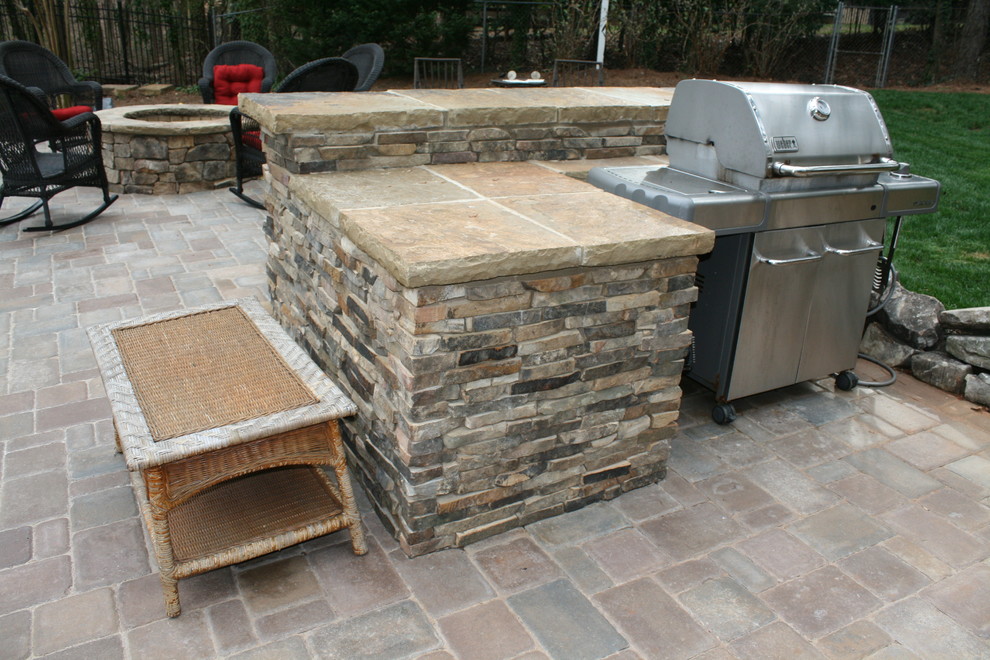 Outdoor Stone Grill Area - Rustic - Patio - Atlanta - by Daco Stone | Houzz