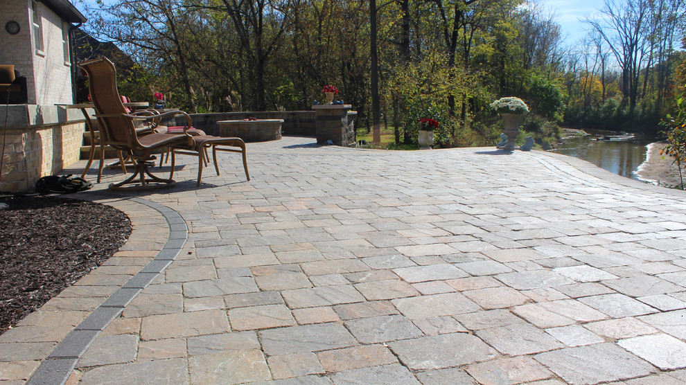 Outstanding Overlook Patio with Terraced Retaining Walls (Plainfield ...