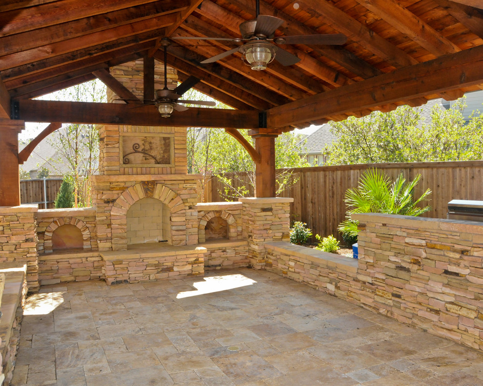 Overhead Structure/Grilling Station/Fireplace - Traditional - Patio ...