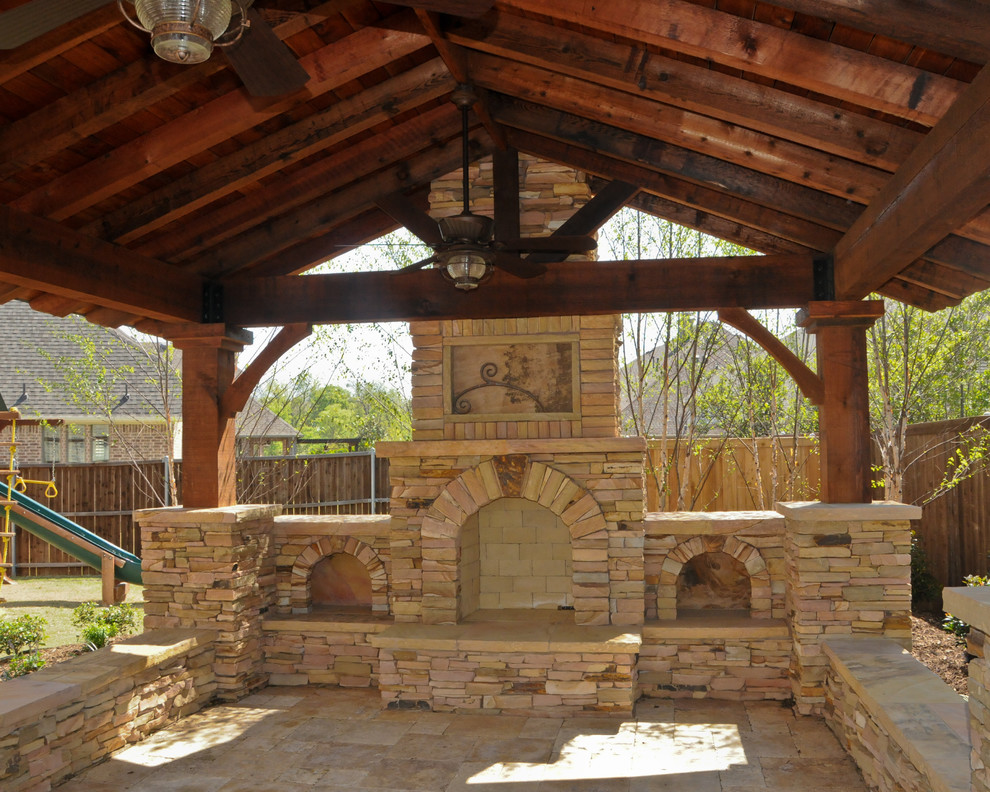 Overhead Structure/Grilling Station/Fireplace - Traditional - Patio ...
