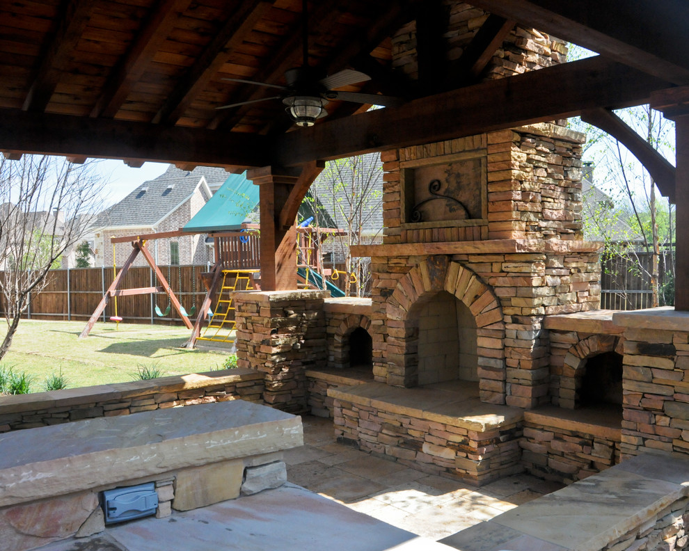 Overhead Structure/Grilling Station/Fireplace - Traditional - Patio ...