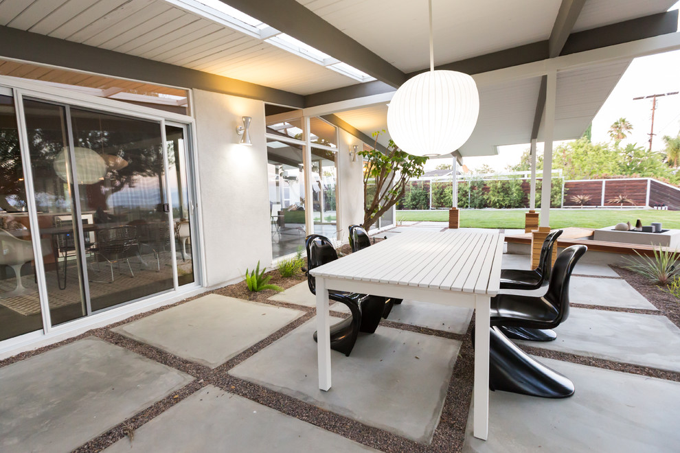 Panton Replica Chairs, Globe Pendant, Patio Table, Eichler Style Home ...