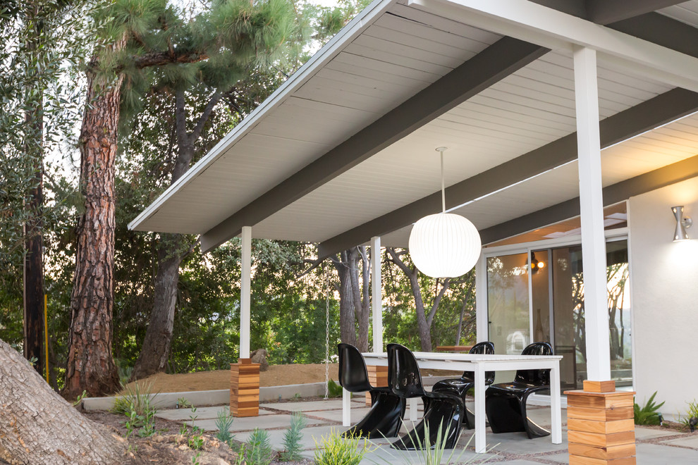 Panton Replica Chairs, Globe Pendant, Patio Table, Eichler Style Home ...