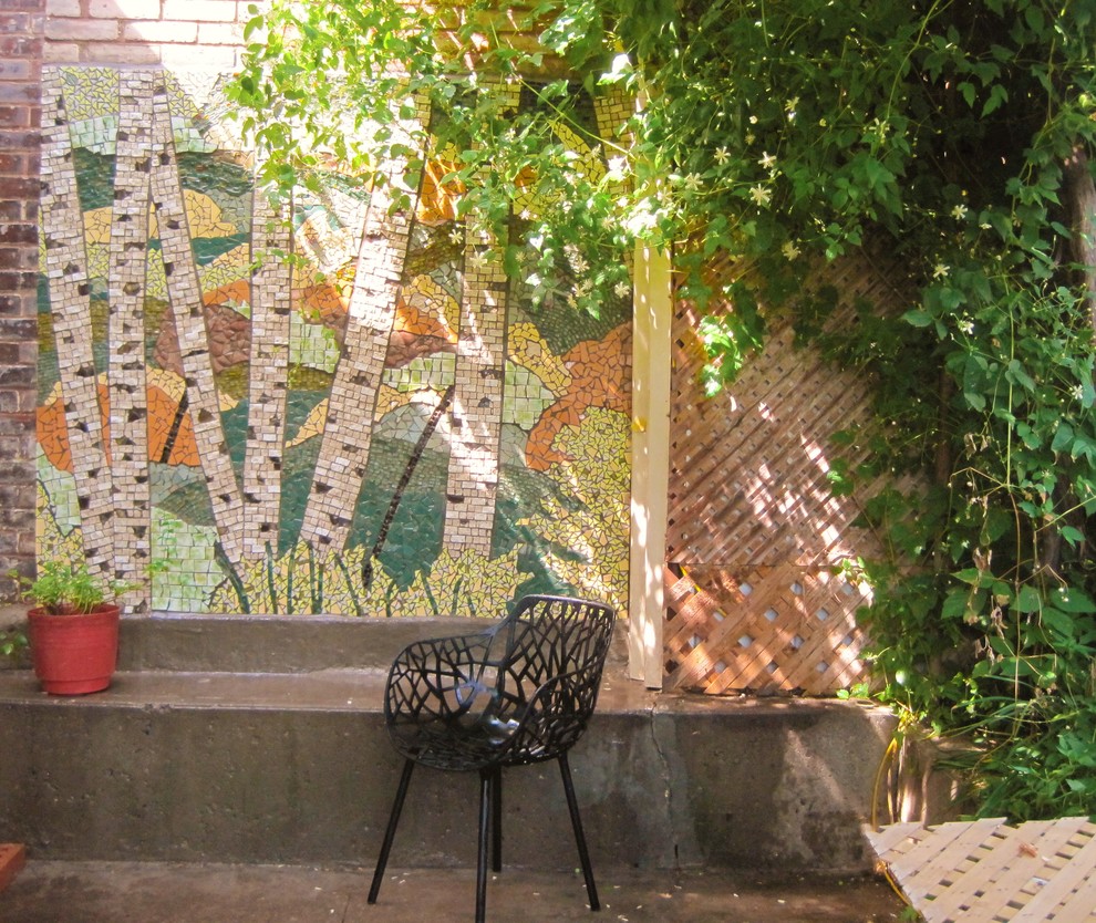 Patio Birch Trees Mosaic - Contemporary - Patio - Toronto - by Yaya ...