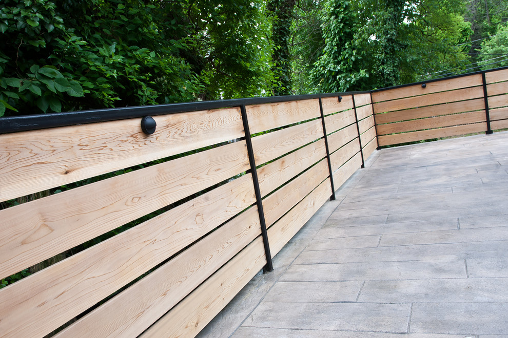 Patio, Custom Railings and Siding - Transitional - Patio - Philadelphia ...