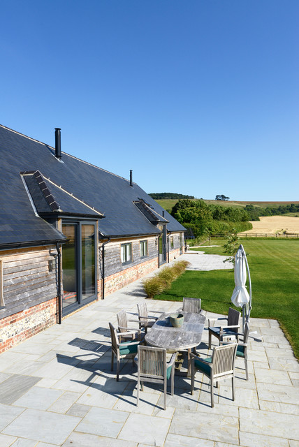 Patio dining space - Contemporary Barn Conversion in Wiltshire ...