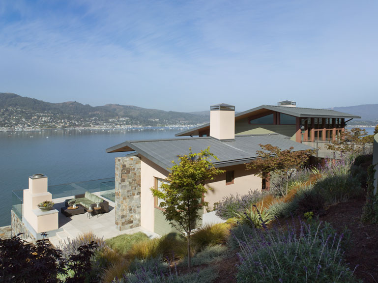 Patio over looking San Francisco Bay - Hillside Residence - Rustic ...