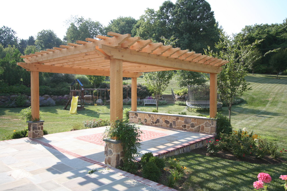 Patio, Pergola, Fireplace, - Traditional - Patio - Philadelphia - by The Outerspaces Group | Houzz