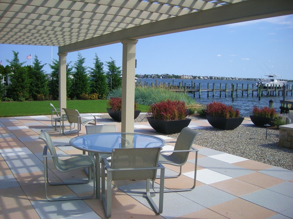 Patio with Pergola on the Waterfront - Modern - Patio - New York - by ...