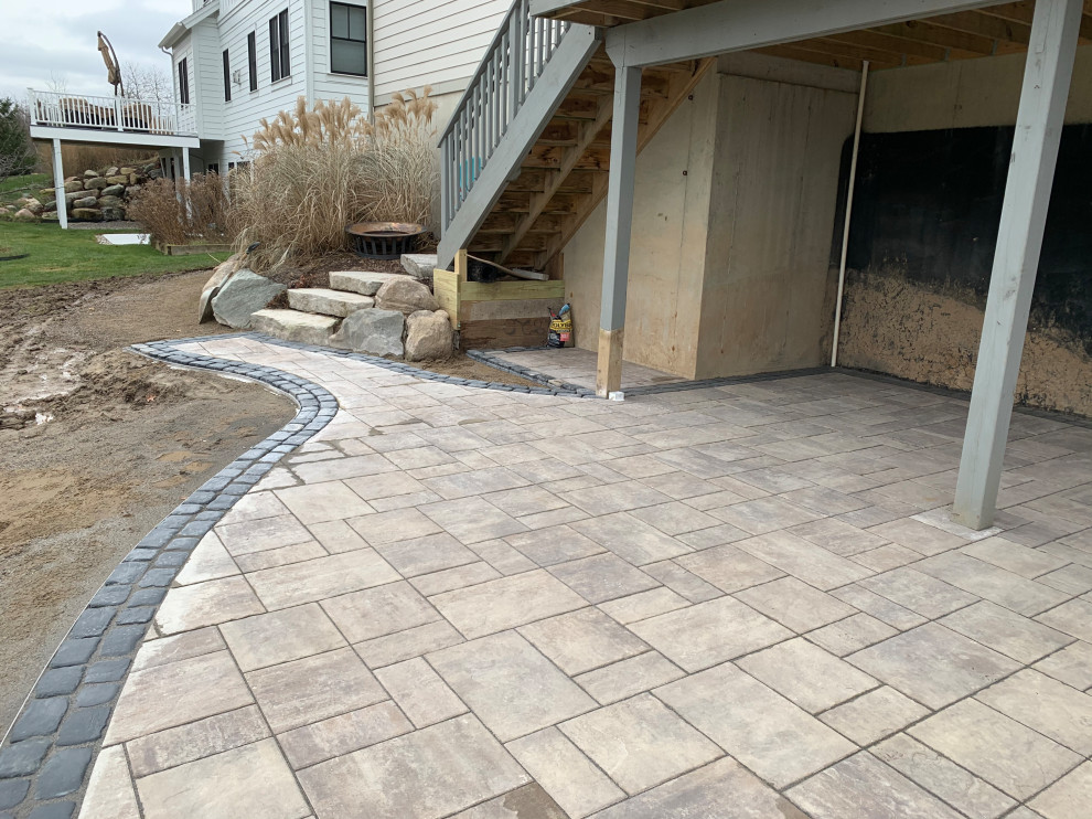 Paver Patio and walkway - Contemporary - Patio - by Omega Brick ...