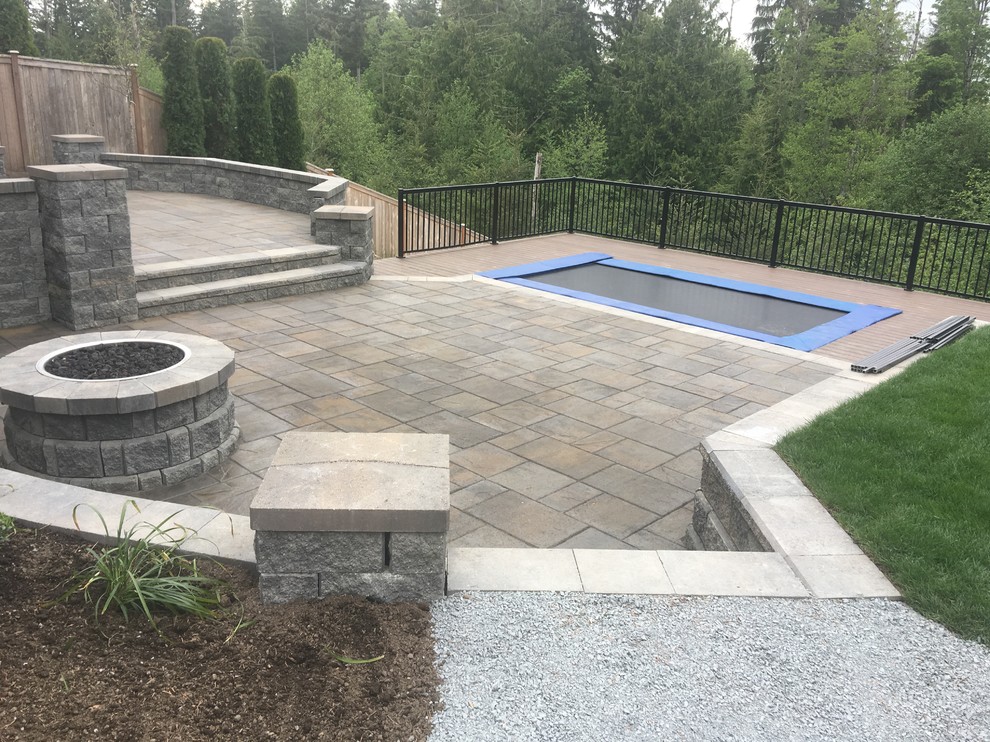 Paver Patio with Block Walls - Traditional - Patio - Seattle | Houzz