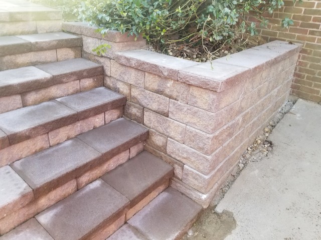 Paver Stoop, Walk, Stairs and Wall - Contemporary - Patio - New York ...