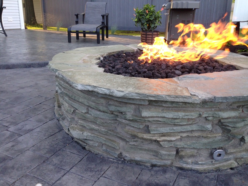 Pennsylvania blue stone fire-pit - Traditional - Patio - Cleveland - by ...