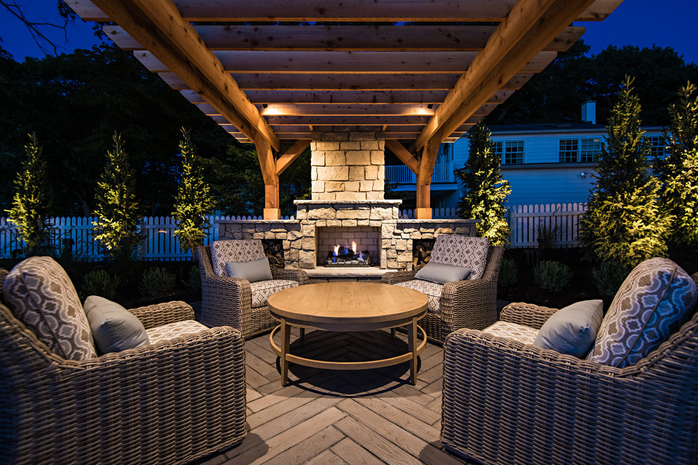 Pergola Sitting Area at Night - Beach Style - Patio - Grand Rapids - by ...