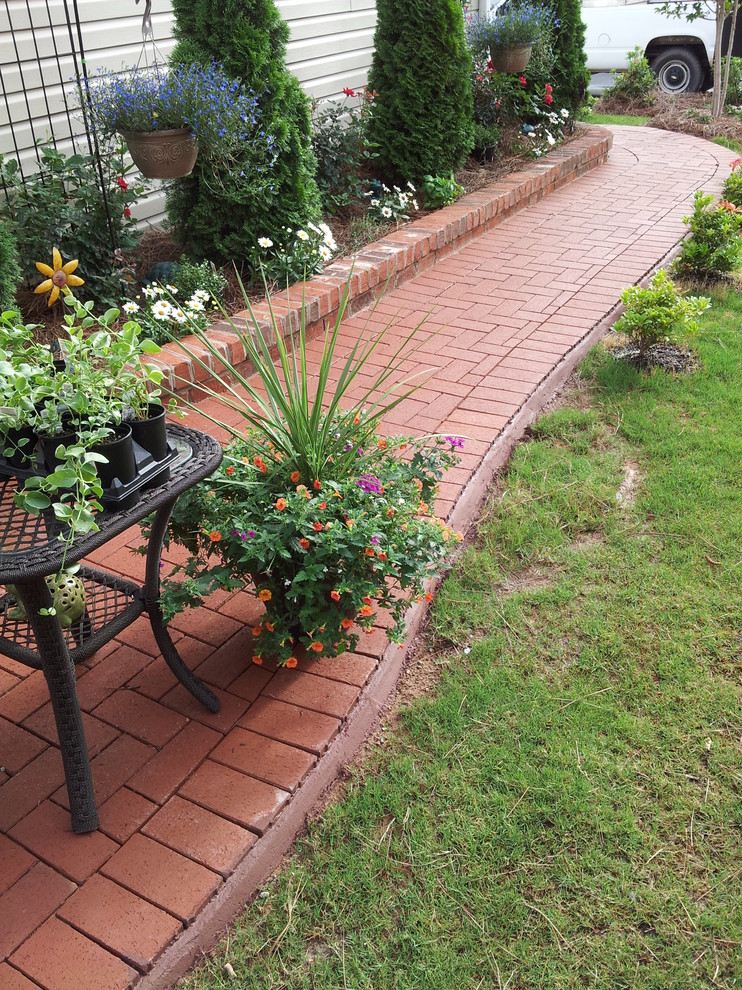 Pine Hall Brick Paver & Brick Planter - Modern - Patio - Charlotte - by ...