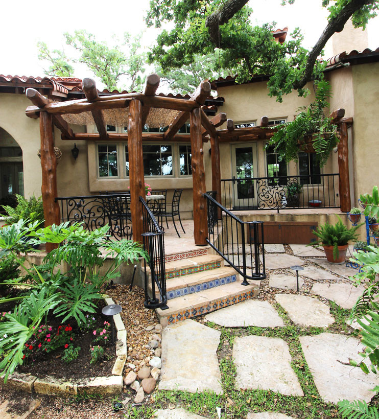 Playful Contemporary Addition to Tuscan Estate - Contemporary - Patio ...