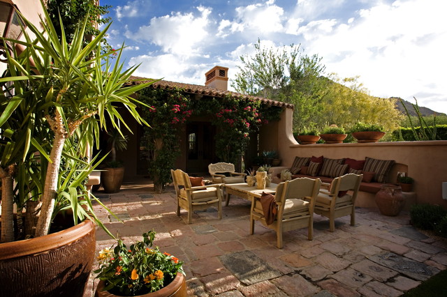 Plush Banco - Mediterranean - Patio - Phoenix - by Exteriors By Chad ...