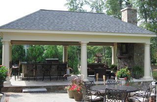 Pool Pavilion - Traditional - Patio - DC Metro - by THE KING'S MASONS ...