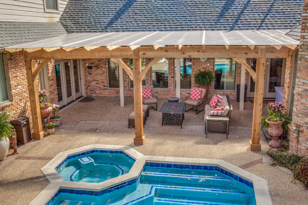 Poolside Pergola with Polygal Cover - Traditional - Patio - Austin - by ...