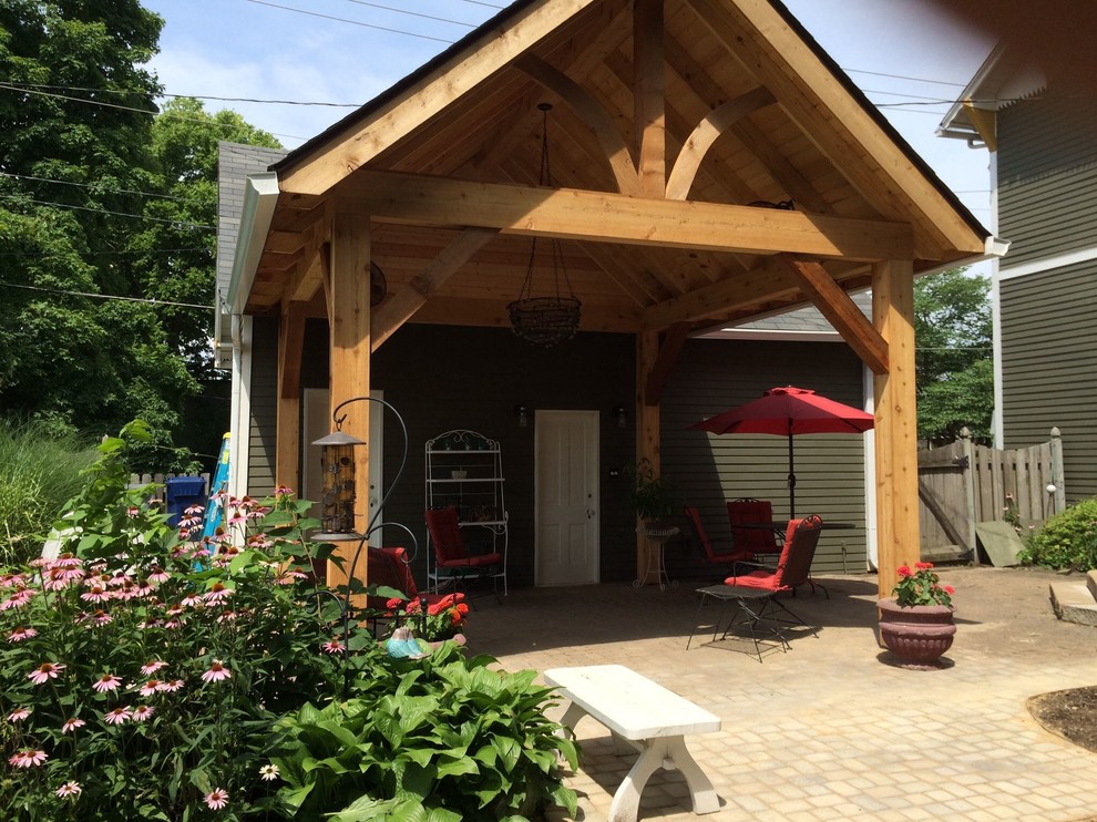 Portico for backyard living space - Eclectic - Patio - Indianapolis ...