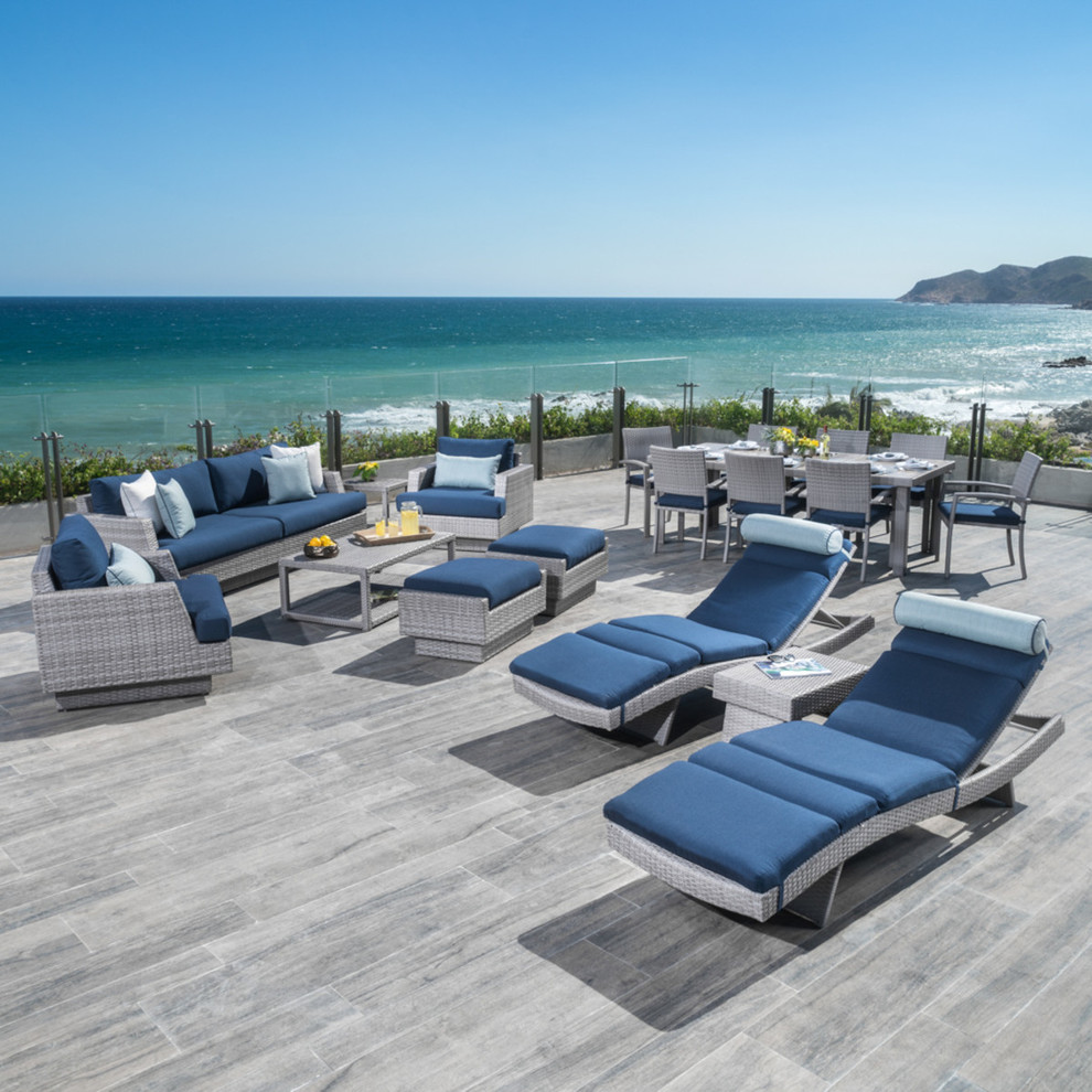 Portofino™ Comfort 17pc Estate Dining Set - Laguna Blue - Modern ...