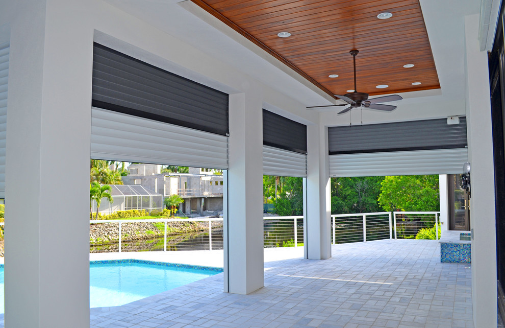 Private Residence - Built-in Titan Screen stacked with Nautilus ...