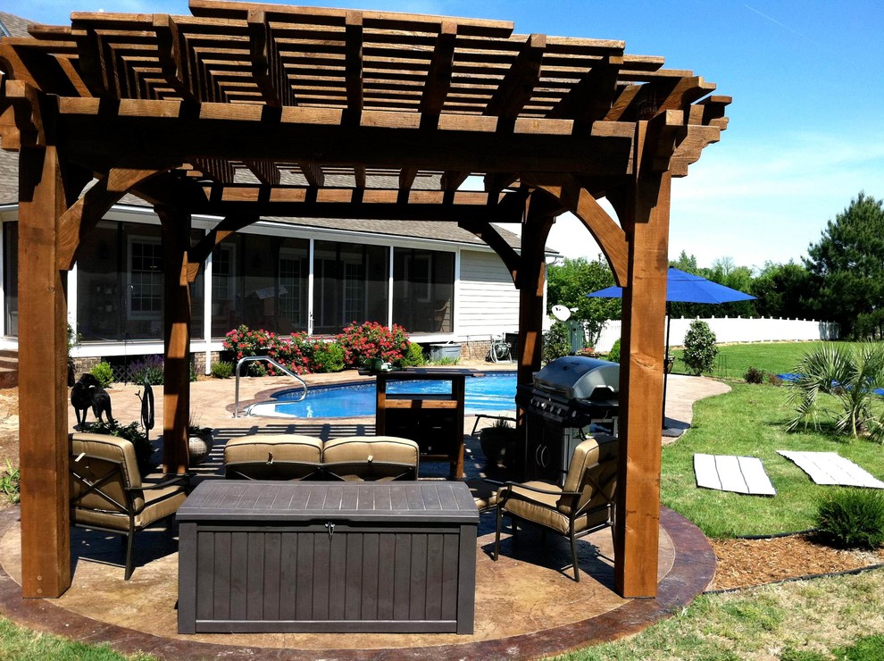Radius Roof Pergola Installed for Poolside Shade - Traditional - Patio ...