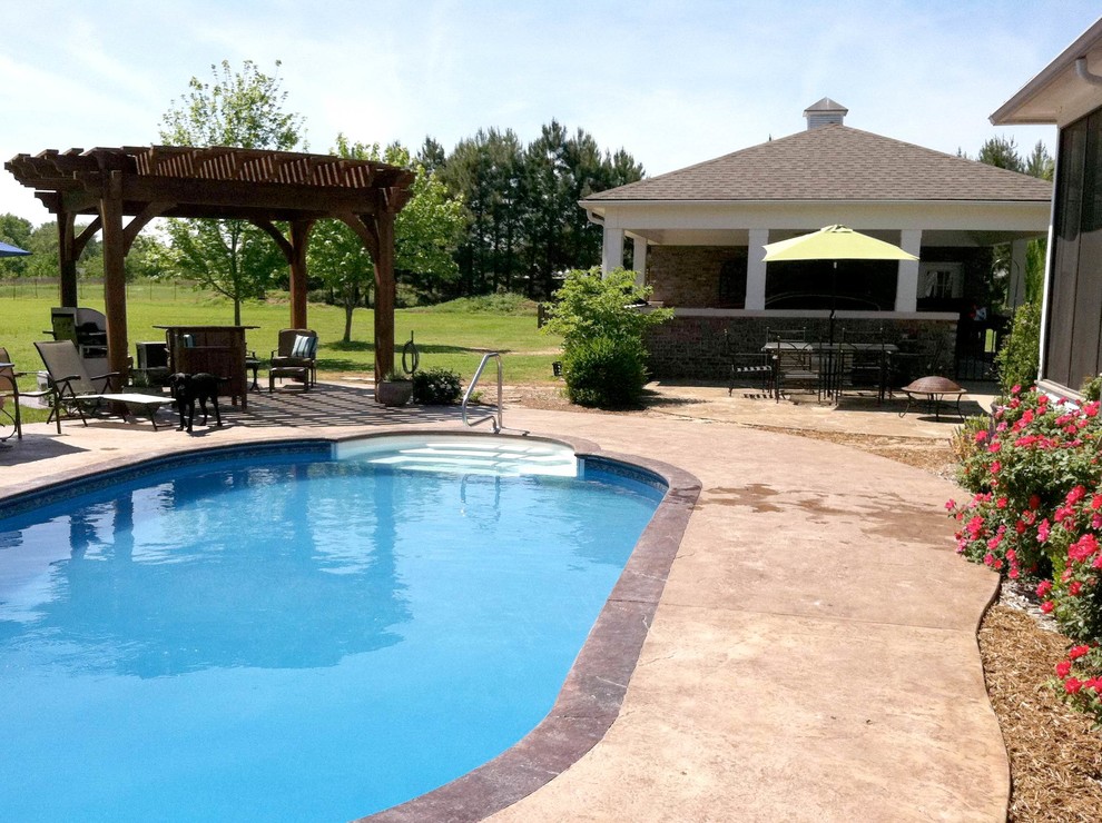 Radius Roof Pergola Installed for Poolside Shade - Traditional - Patio ...