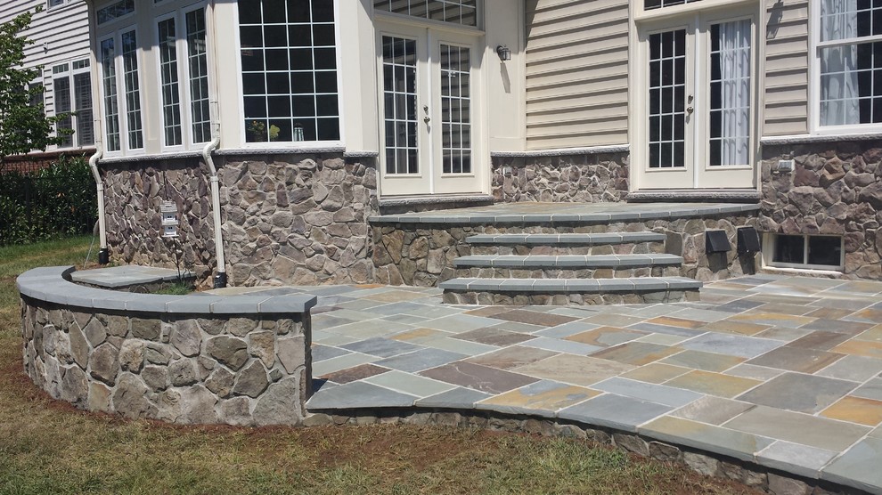 Raised Pennsylvania Flagstone Patio - Traditional - Patio - DC Metro - by Stone River Masonry ...