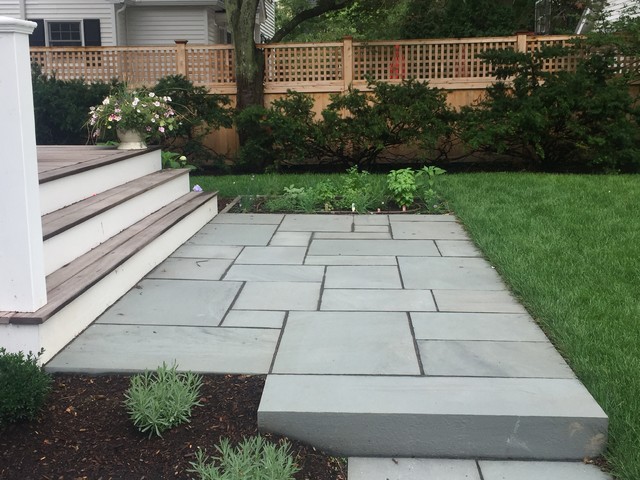 random-laid bluestone landing - Traditional - Patio - Boston - by ...