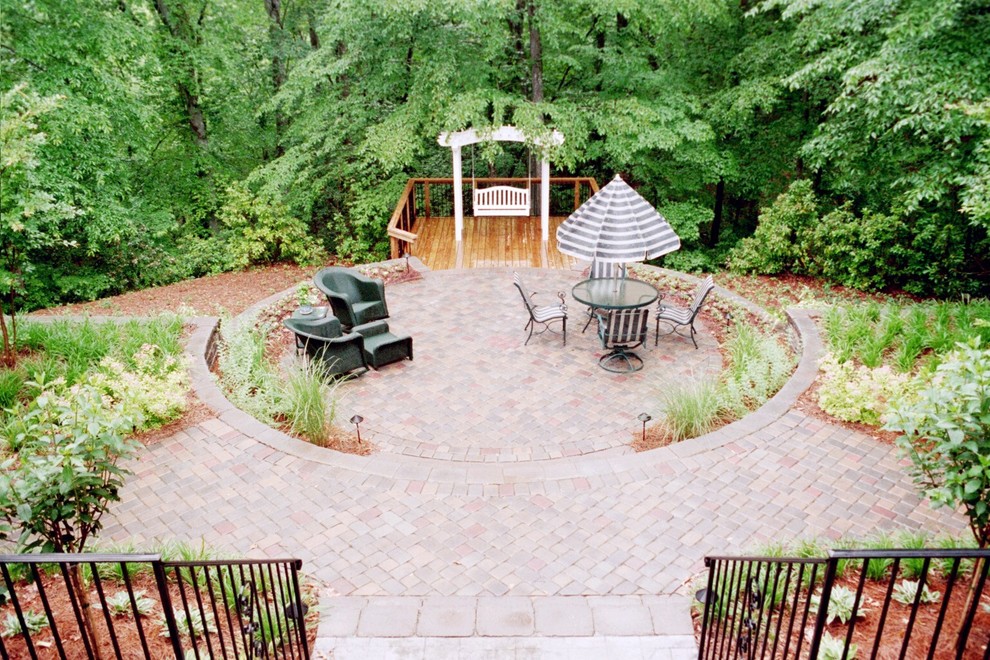 Rear Yard Terrace progresses down slope - Traditional - Patio - Other ...