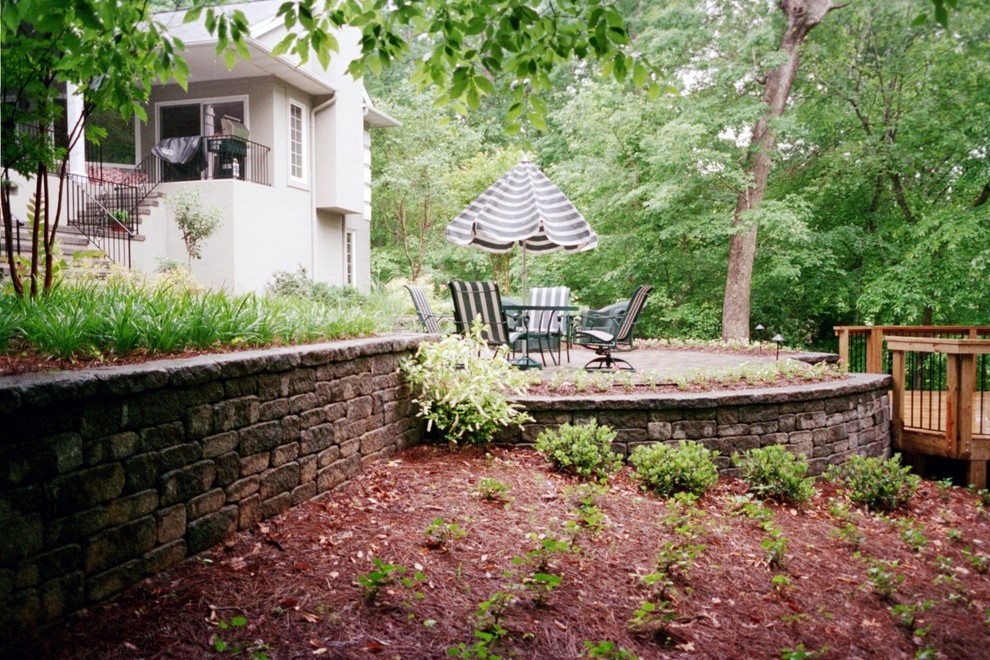 Rear Yard Terrace progresses down slope - Traditional - Patio - Other ...