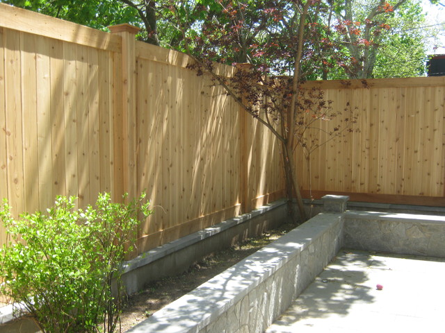Red Cedar framed fence - Contemporary - Patio - Philadelphia - by ...